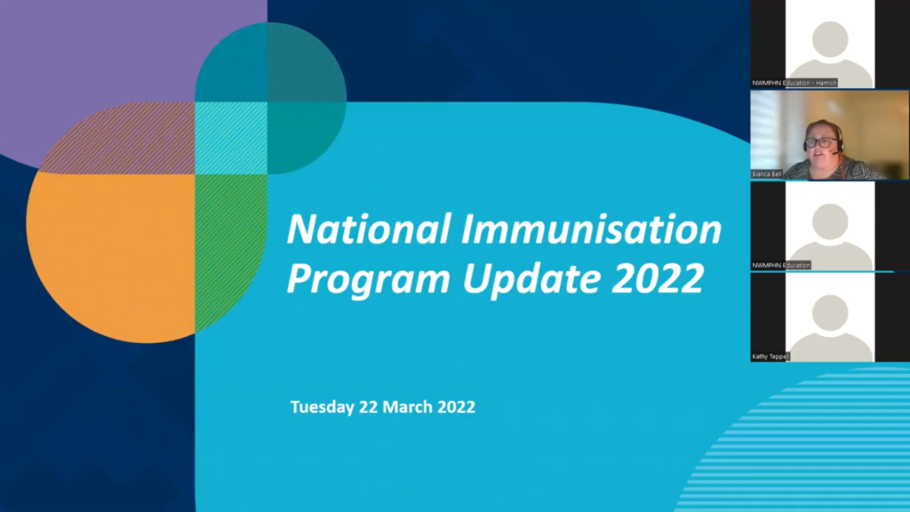 National Immunisation Program update 2022 (webinar held 22 March 2022 ...