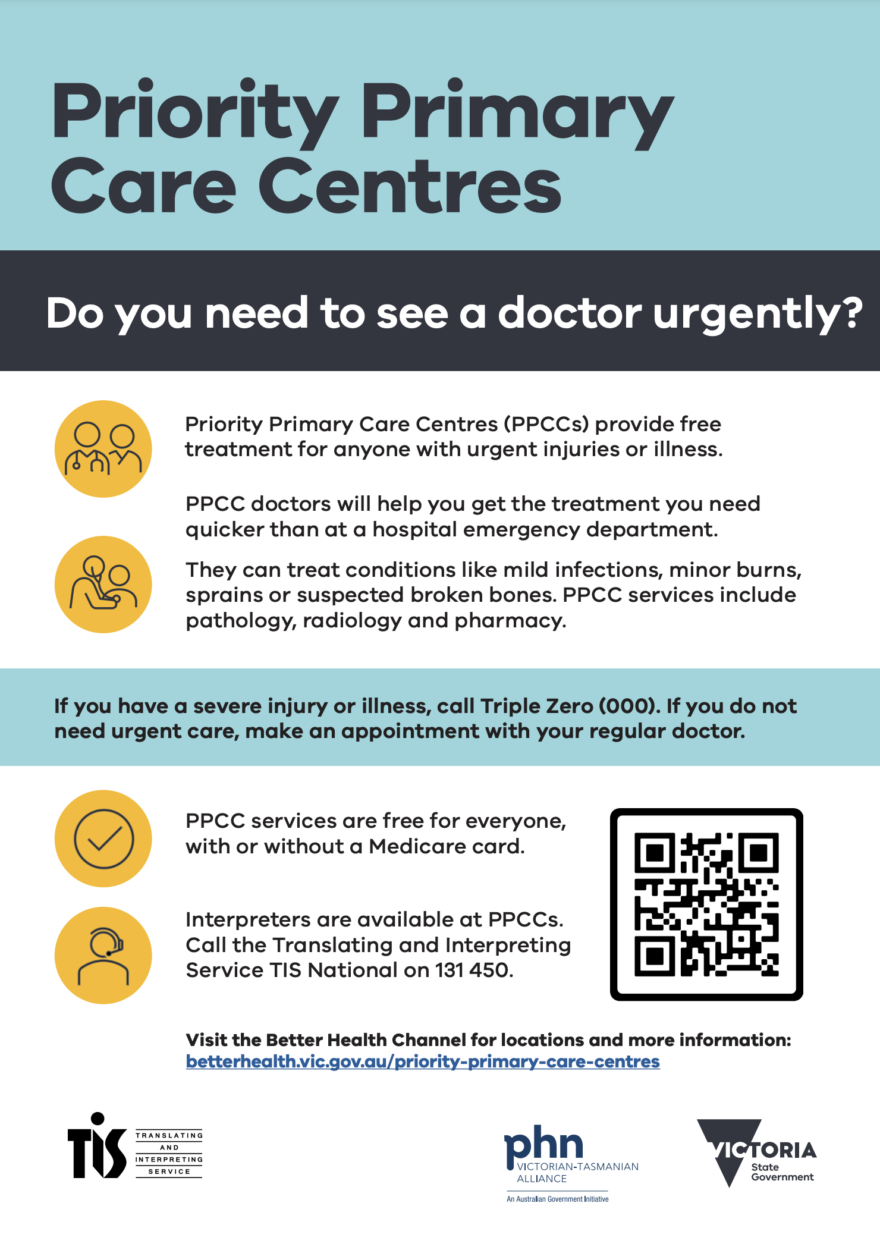 Priority primary care centres – translated flyers (*to be updated) - North Western Melbourne ...