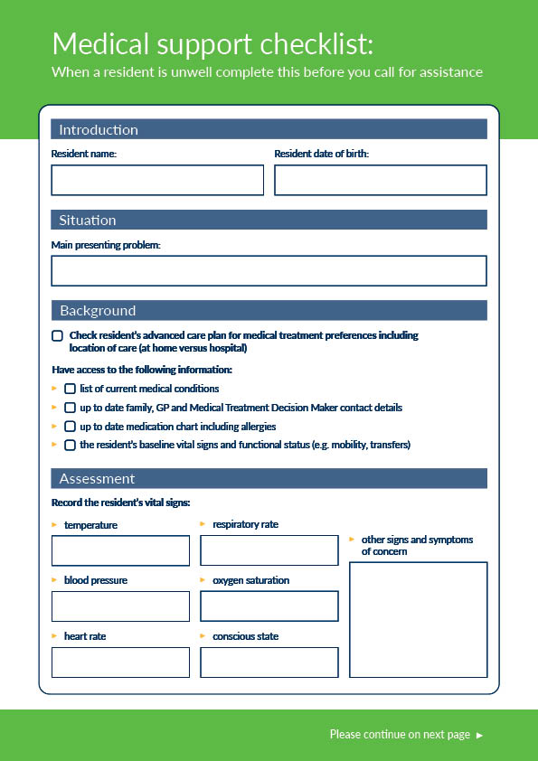 Medical support checklist - North Western Melbourne Primary Health Network