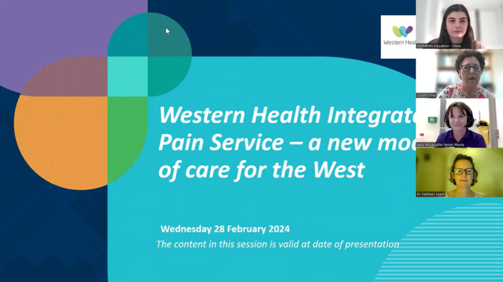 Western Health Integrated Pain Service – a new model of care for the ...