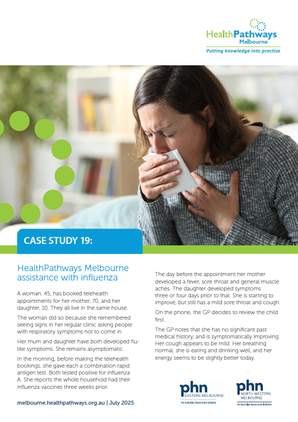 HealthPathways Melbourne case study – Assistance with influenza - North ...